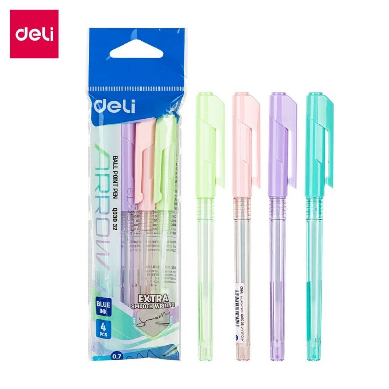 Pen - Ballpoint - Blue - Tip 0.7mm (4pc) - Deli