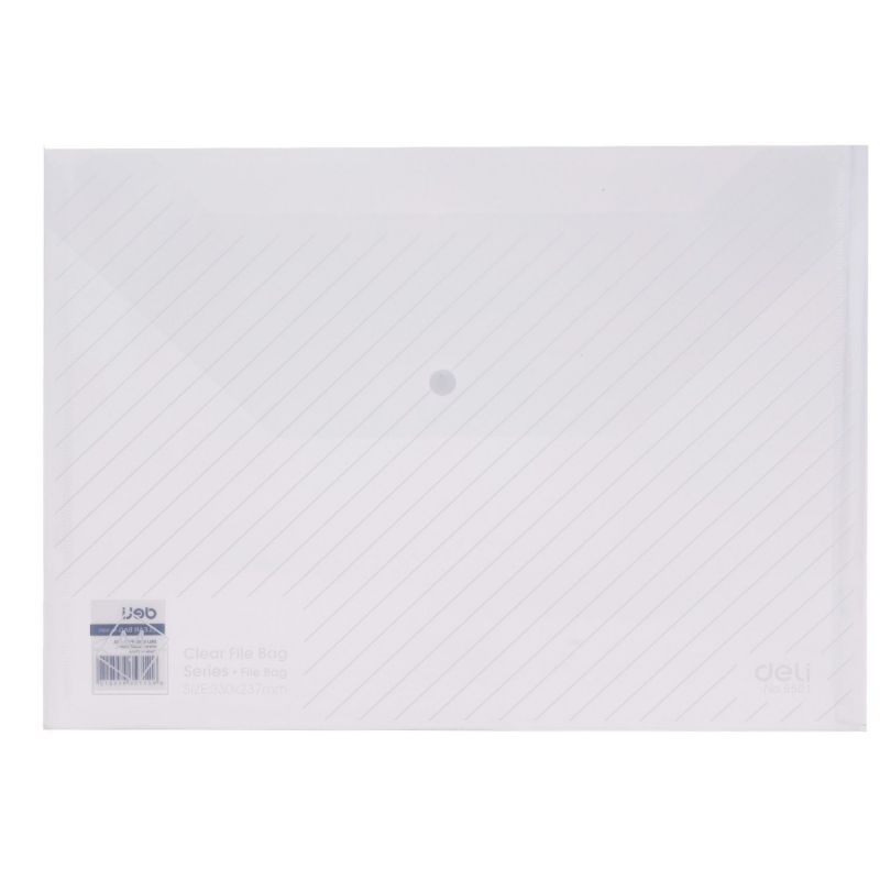 Carry Folder With press stud Transparent 180 micron A4 - Deli
