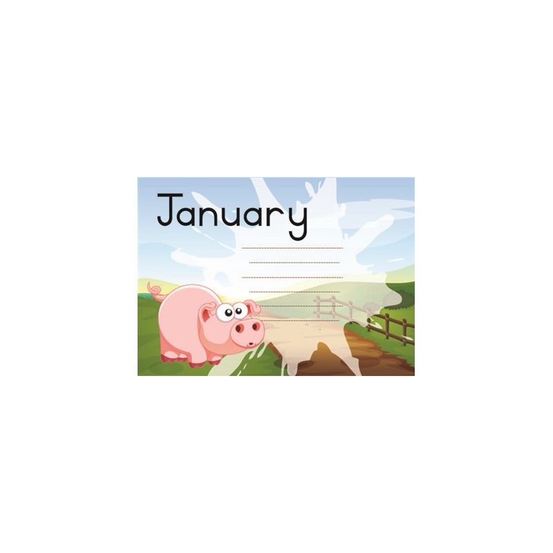 birthday chart - a4 - pig (13pc) | page per month | satoytrade