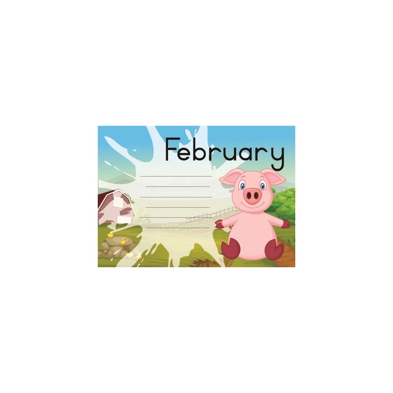 birthday chart - a4 - pig (13pc) | page per month | satoytrade
