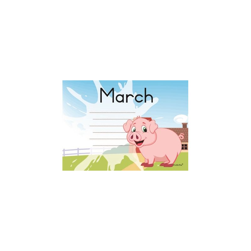 birthday chart - a4 - pig (13pc) | page per month | satoytrade