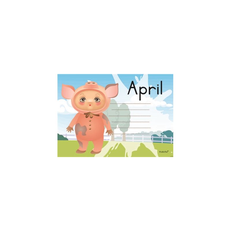 birthday chart - a4 - pig (13pc) | page per month | satoytrade