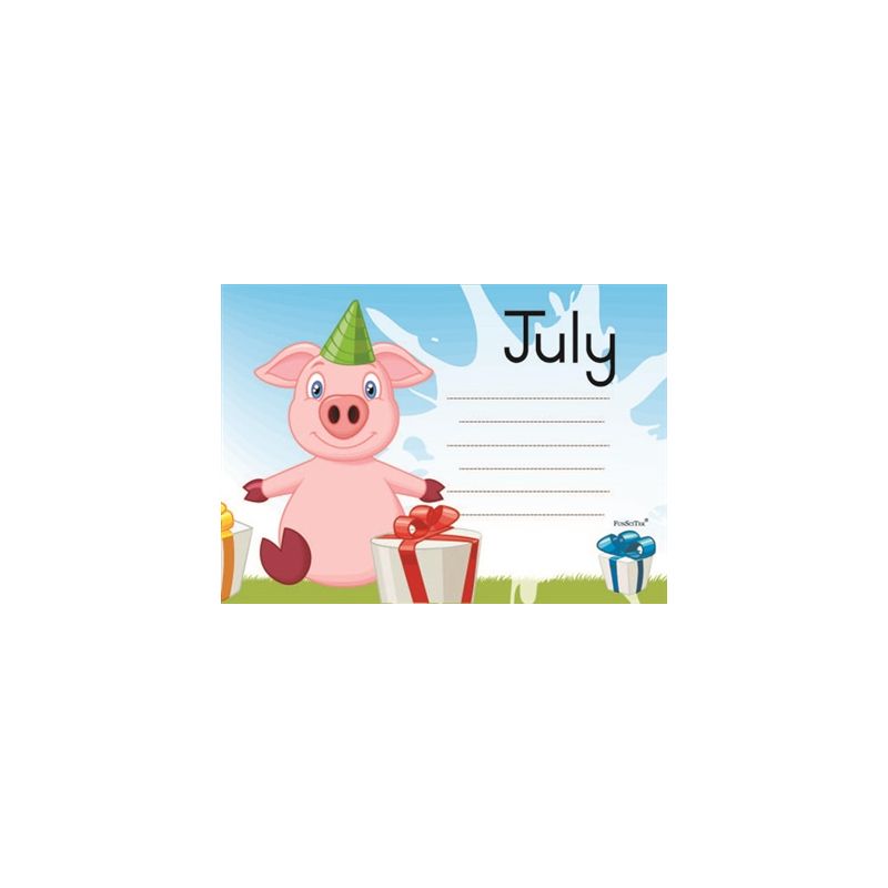 birthday chart - a4 - pig (13pc) | page per month | satoytrade