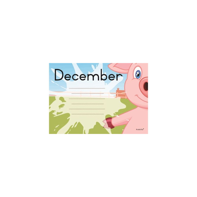 birthday chart - a4 - pig (13pc) | page per month | satoytrade