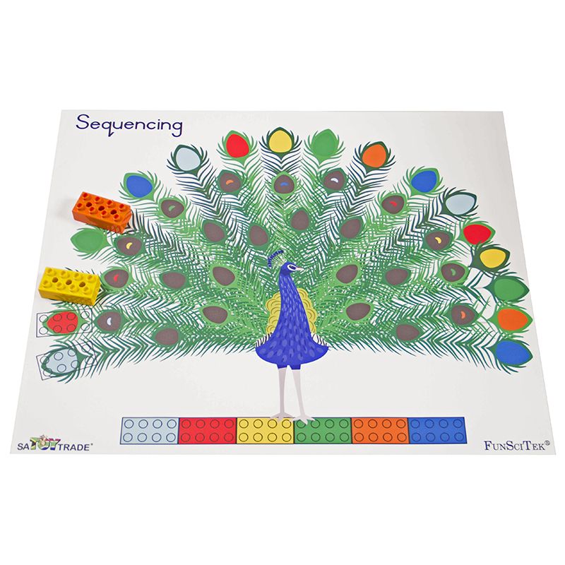 6 Bricks - Giant PVC Mat - Build by Sequence & Pattern (Set of 6 in tube)