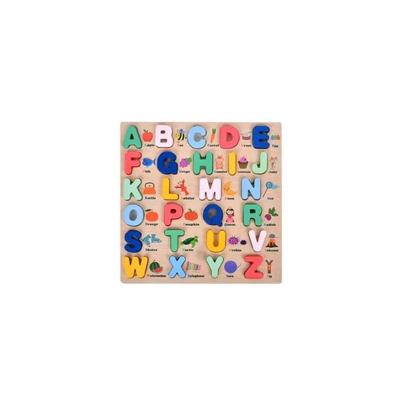 Wooden Inset Puzzle - Alphabet Uppercase with Picture
