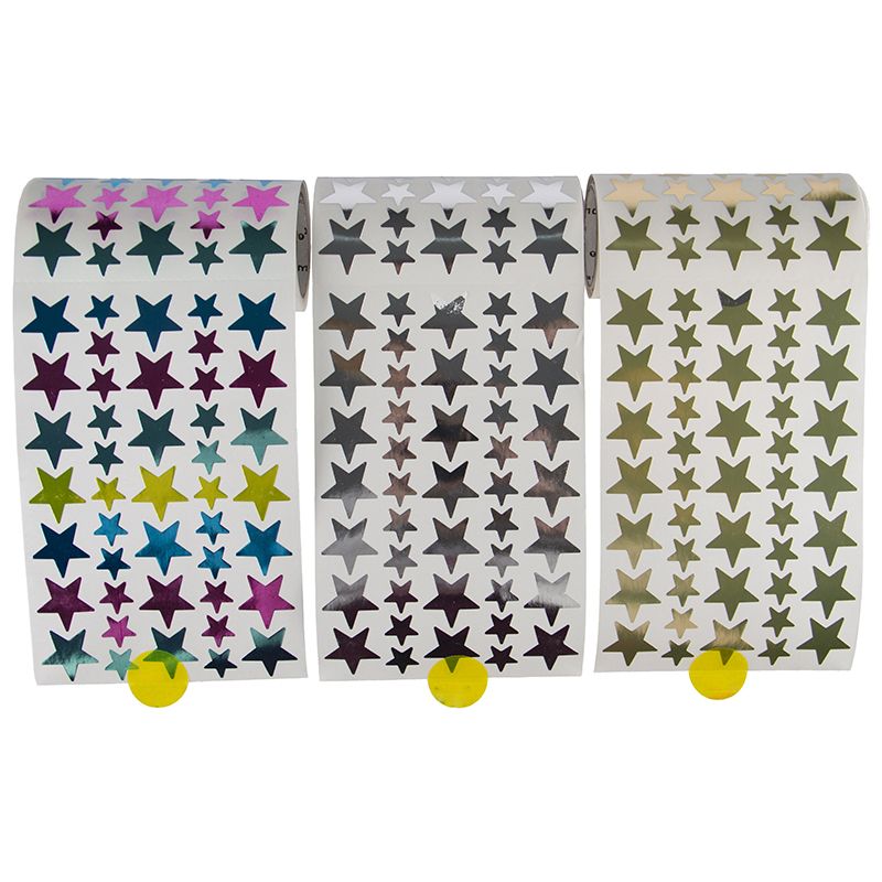 Stickers - Stars - 3 Pack (Gold, Silver, Metallic)