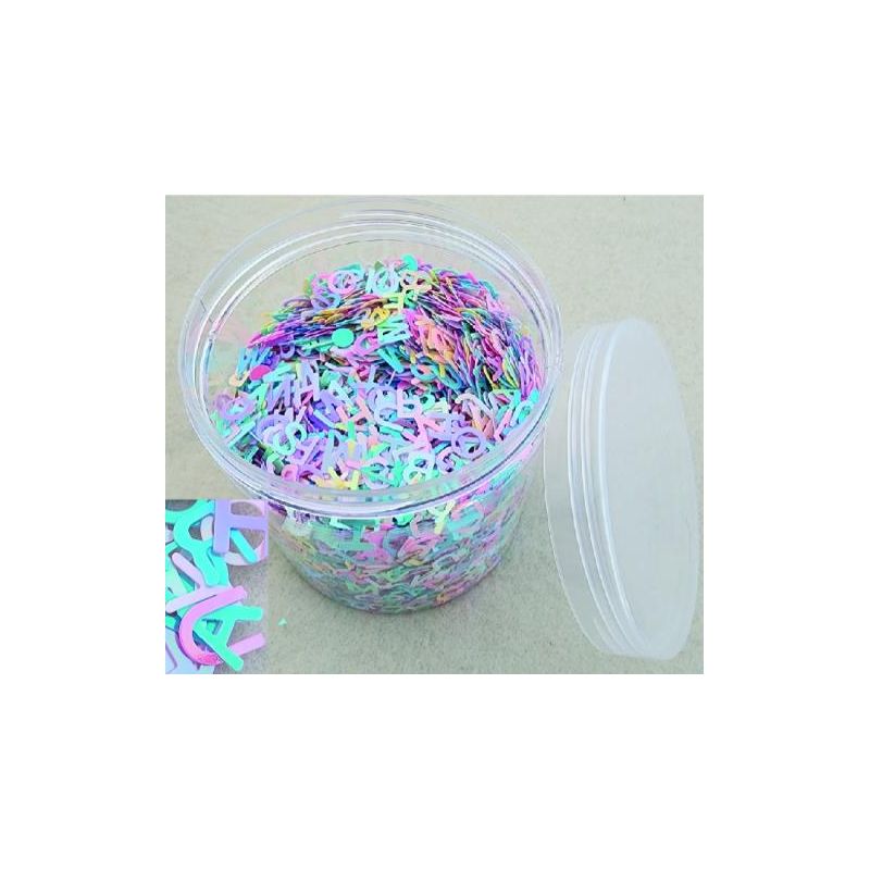 Confetti Sequins Alphabet Pastel Mix (100g) in Tub