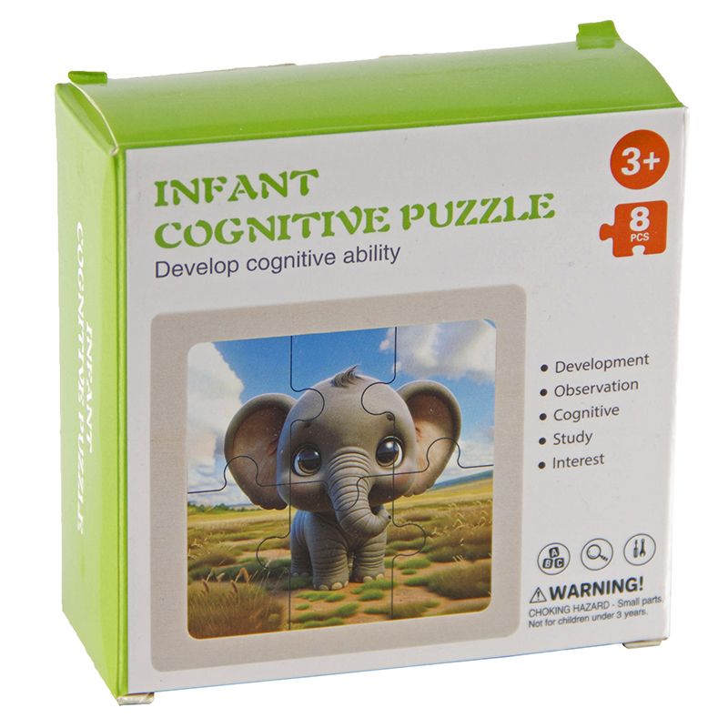 Wood Puzzle - Assorted Animals (8x6pc) - Small
