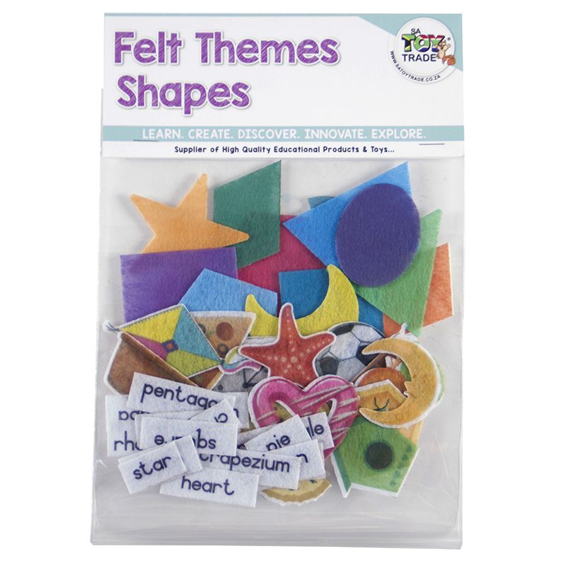 Felt Theme - Shapes (16pc) with Captions (8pc)