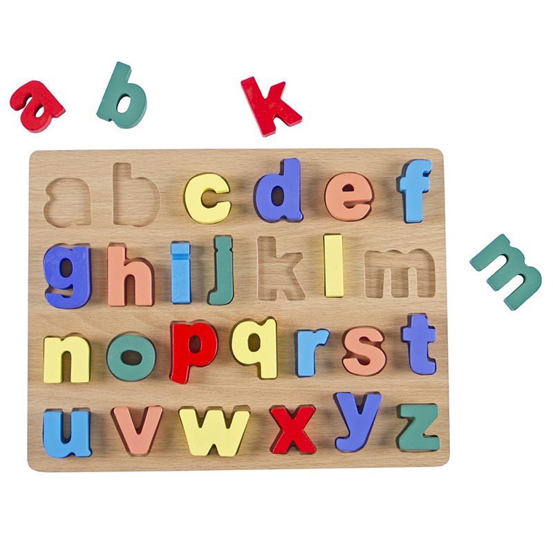Alphabet Lower Bold (26) Touch On & Insert Board - wood