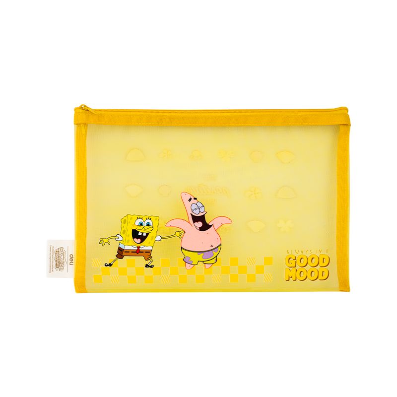 Spongebob Mesh Zip Bag (A5) - Deli Assorted Colours