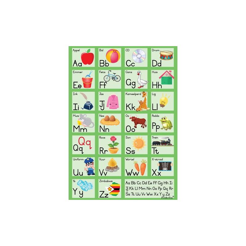 poster - alfabet (a2) | afrikaanse abc plakkaat | satoytrade