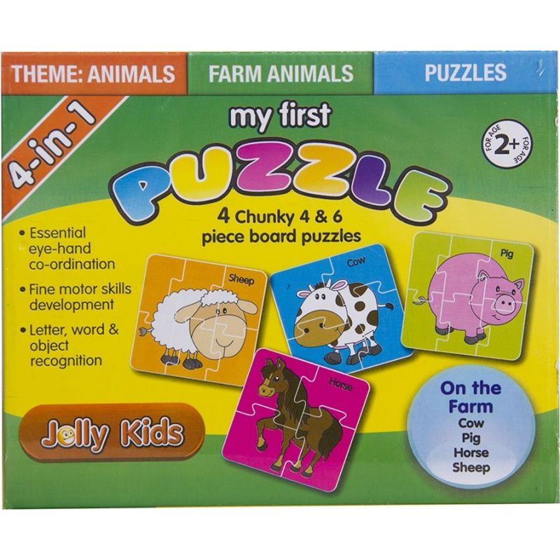 4in1 puzzle - farm animals (4 6pc) | beginner | satoytrade