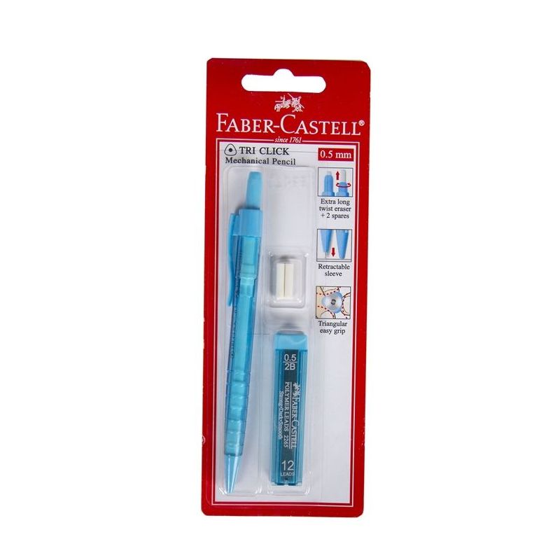 Pencil Clutch - Triangular - 0.5mm 2B (12pc leads+2xErasers)