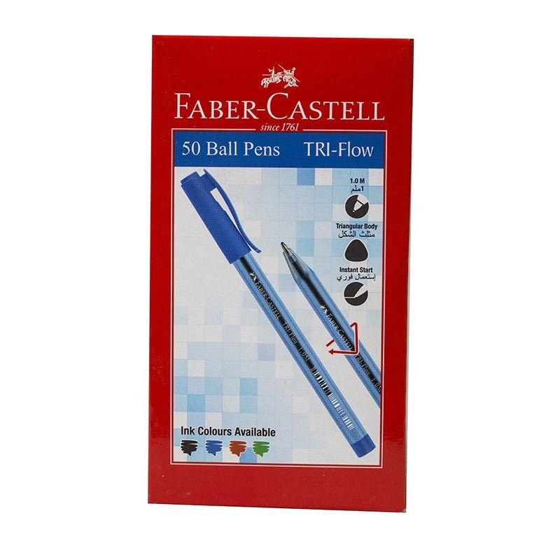 Pen- FaberCastell Triflow Ballpoint - BLUE (50pc)