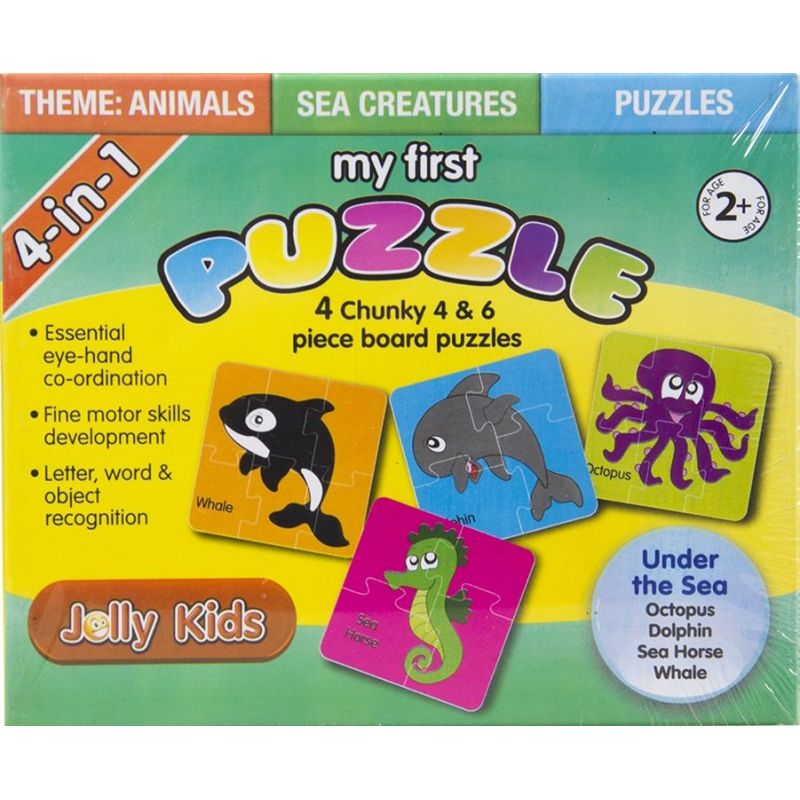 4in1 puzzle - sea creatures (4 6pc) | beginner | satoytrade