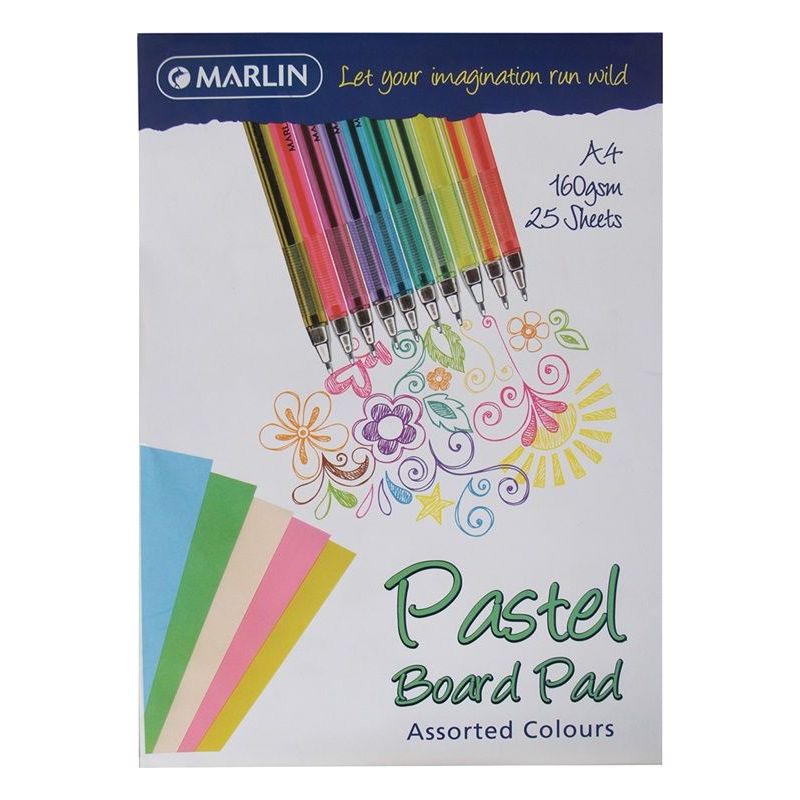 Board Pad - A4 160gsm (25 sheet) - Pastel Assorted