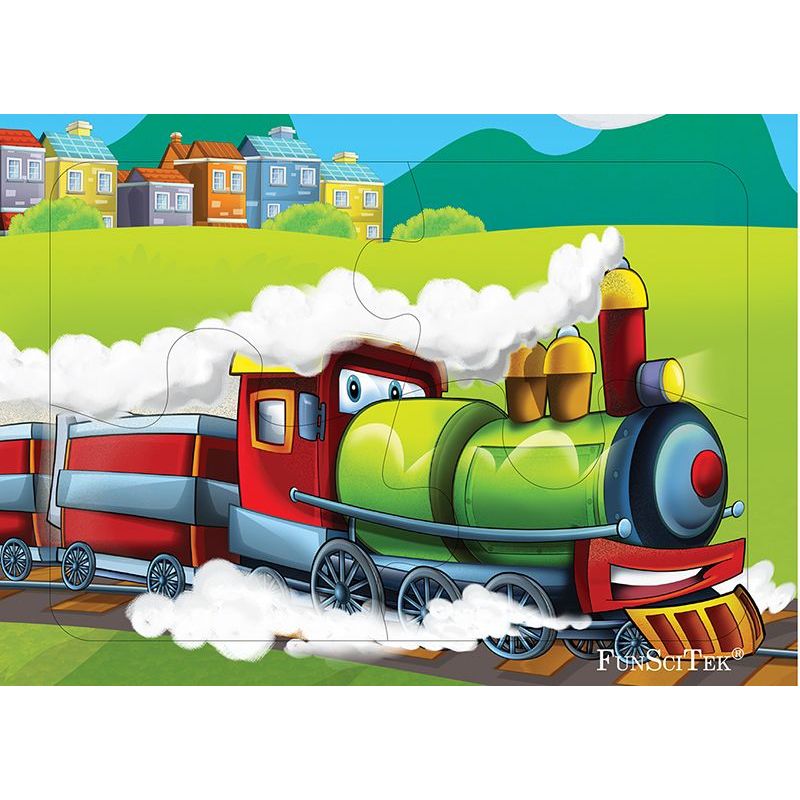 puzzle wooden frame 4pc | train (a5) | satoytrade