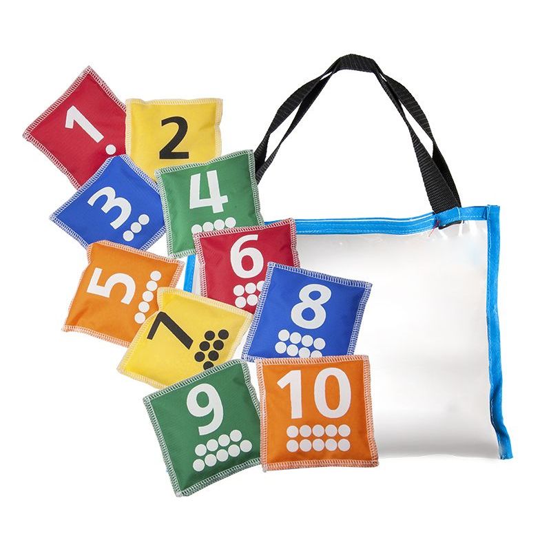 Bean Bags (11cm) - Printed Numbers (1-10) in PVC bag