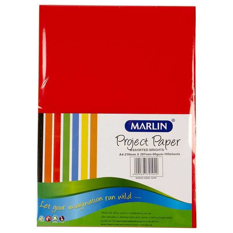 Paper A4 - 80gsm (100 sheets) - Bright Assorted