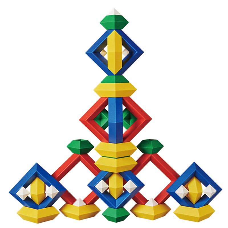 triangle puzzle (+base) | pyramid building pieces | satoytrade youth toy