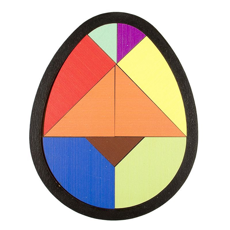oval tangram - wood | one solution maths game | satoytrade