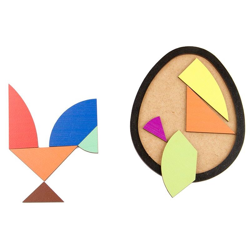 oval tangram - wood | one solution maths game | satoytrade