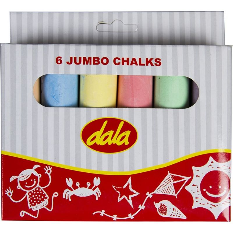 chalk - jumbo (6pc) | thick chalk - coloured | satoytrade