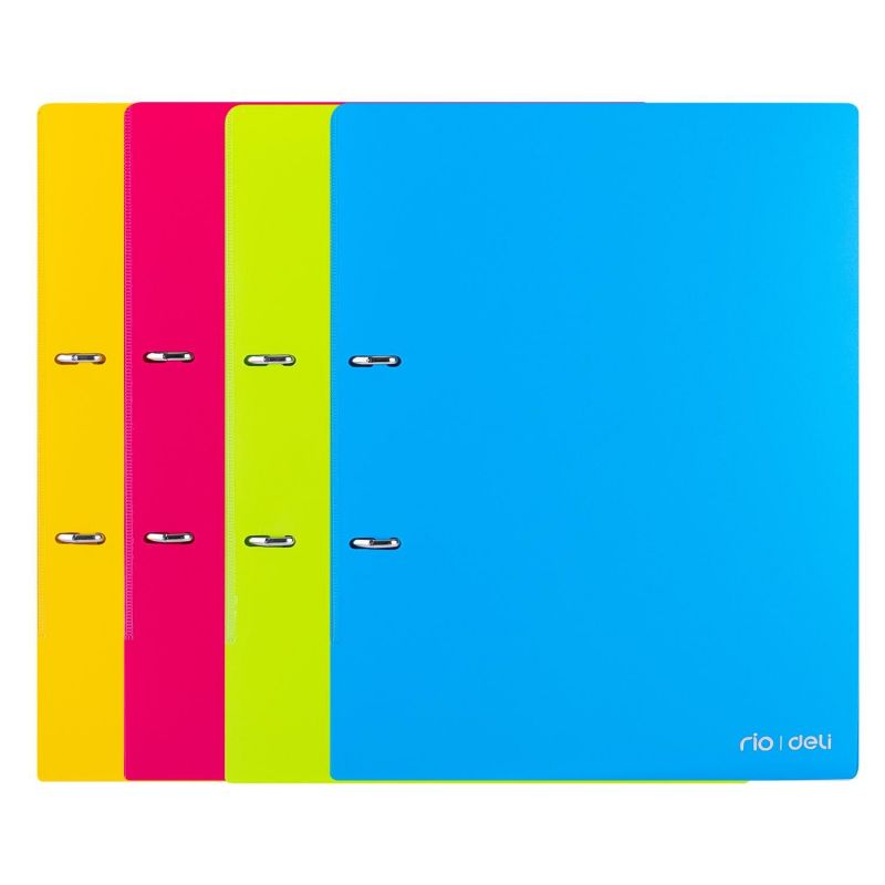 Ring Binder A4 2D Ring PP Assorted Colours - Deli